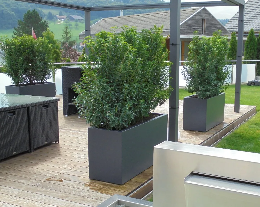 Large Rectangular Planter Metal Boxes Large Outdoor Garden Flower Pots ...