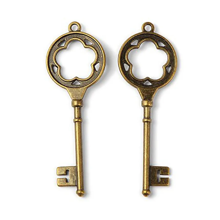 Fancy Heart Bow Antique Key Charm Pendants Handmade Accessories - Buy ...