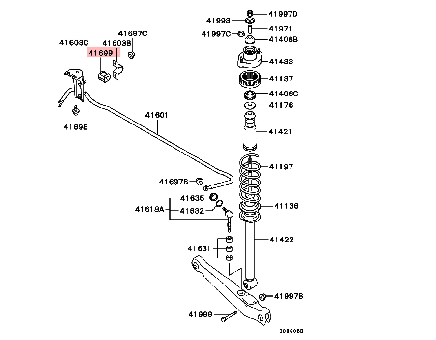 Rr Suspension Stabilizer Bushing For Mitsubishi Lancer/colt Cs2a Cs3a ...