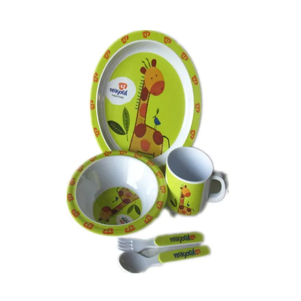 Food Grade Healthy Plastic A5 Melamine Kids Dinner Plate Set
