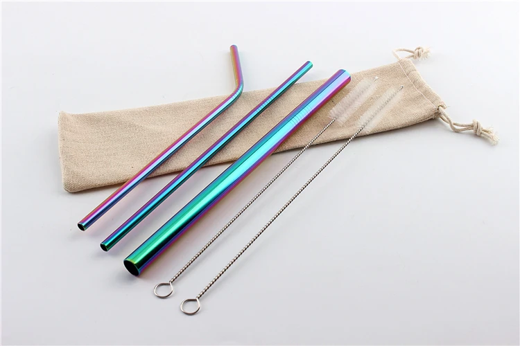 Promotional Metal Inox Stainless Steel Recycle Drinking Straws Set With ...