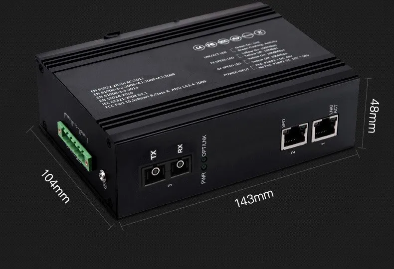 3 Port Fast Ethernet Poe Switch Din Rail Industrial Network Switch For ...