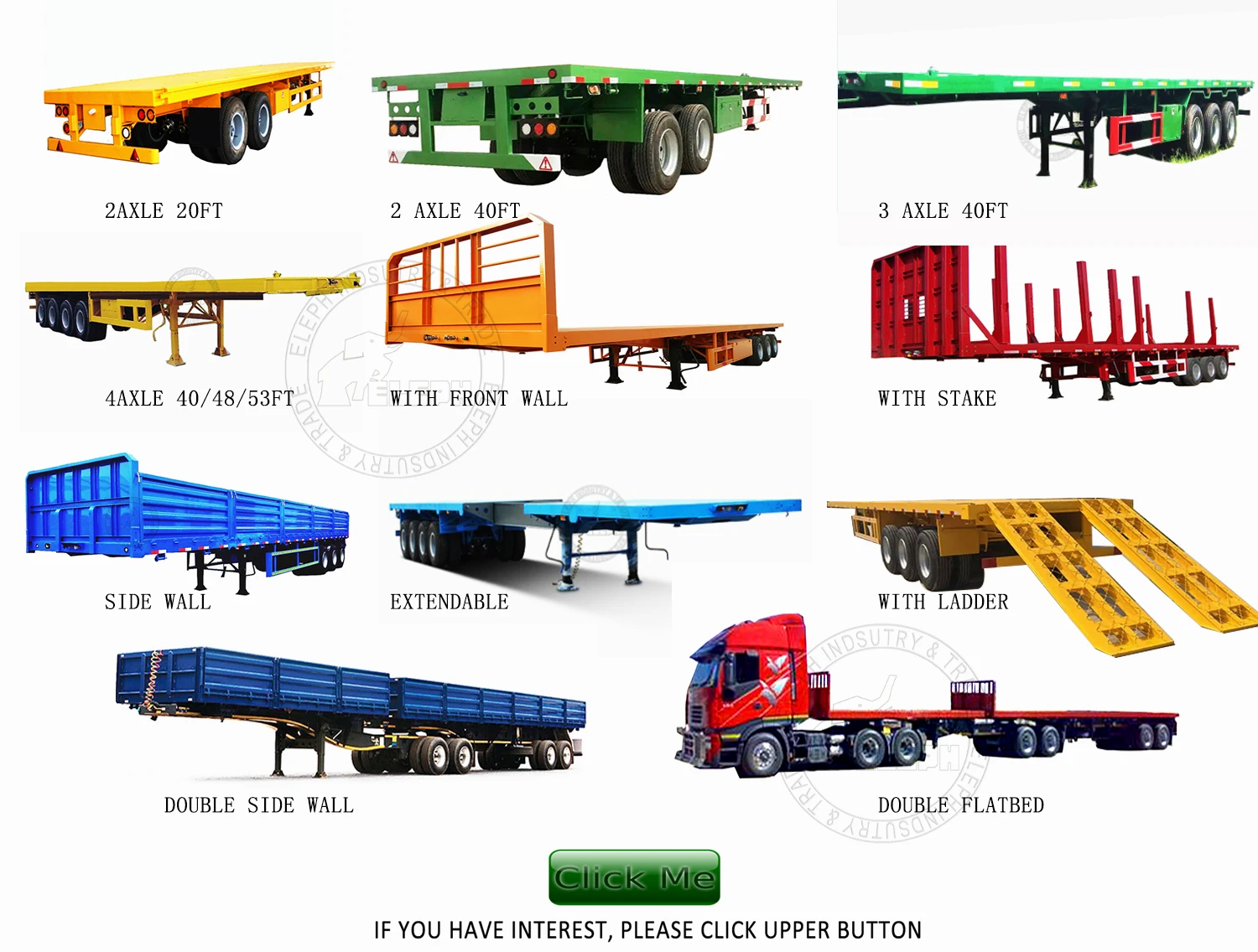 Custom 3 Axle Container Transport Truck Head Towing 40ft Semi Flatbed ...