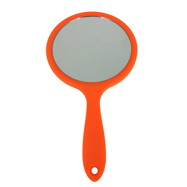 Medium Size 1 Ea Color Orange Long Handle Hand Mirror With More Viewing ...