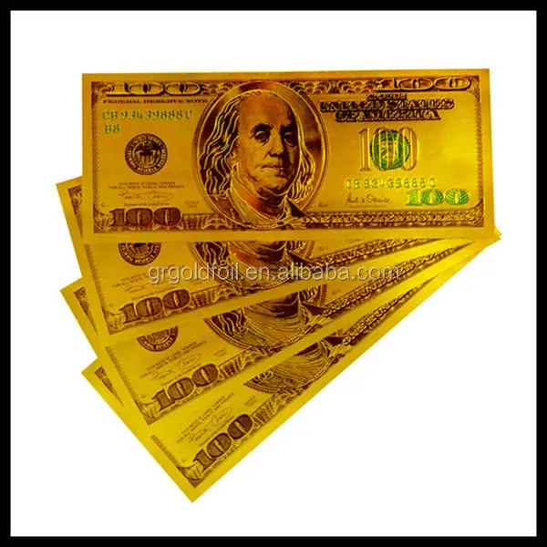 24k Gold Banknote Wholesale Pure Gold Banknote $100 Dollar Bills - Buy ...
