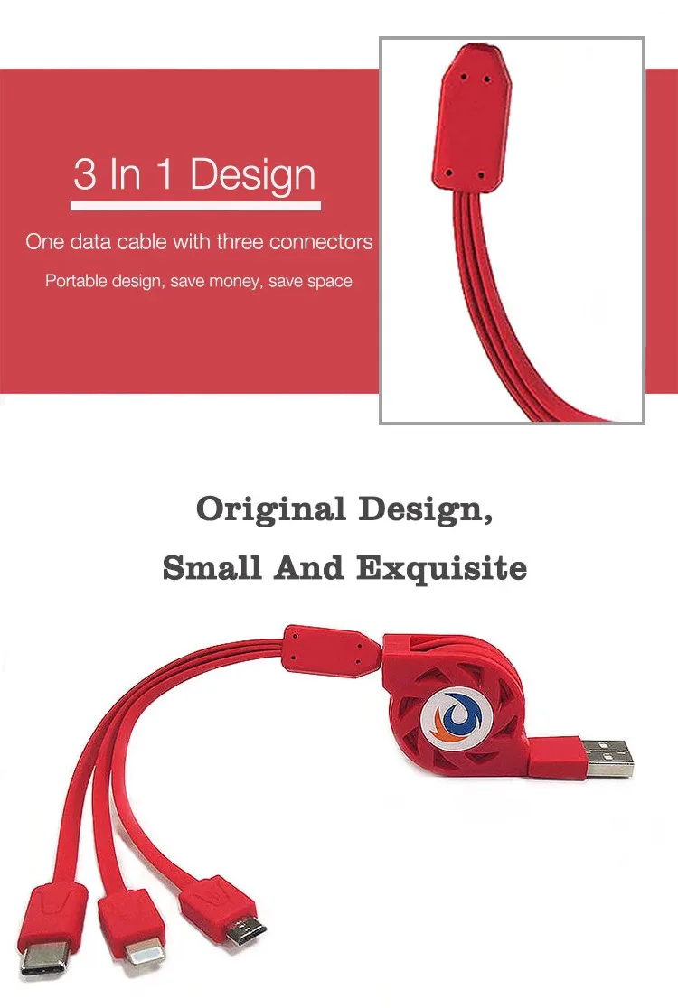 3 In 1 Charging Cable/3 In 1 Charging Cord Tpe Cable Compatible With ...