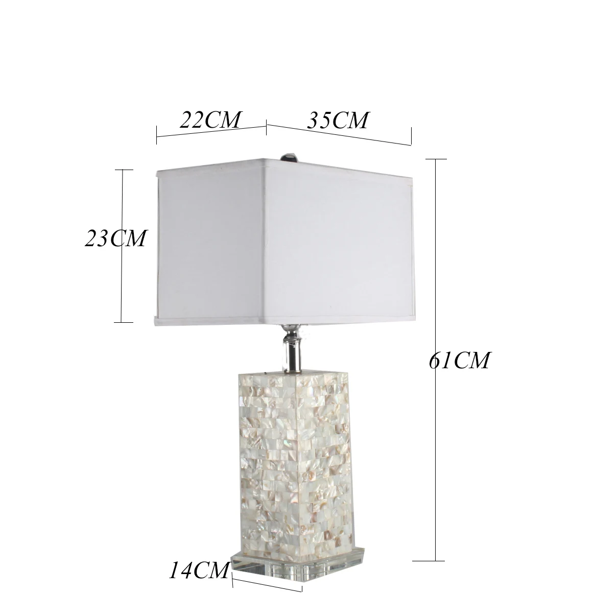 Rectangle Crystal Mother Of Pearl Shell Body Base Square Fabric ...