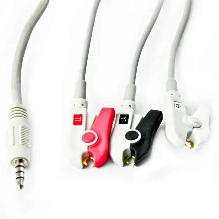 3 Leads Ecg Cable With Pinch Clip Crocodile Clips - Buy 3 Leads Ecg ...