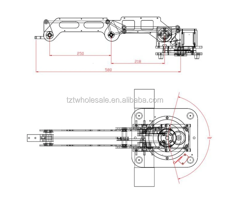 4-axis Robotic Arm with 3pcs 57 Gear Motors - 2.5kg Load