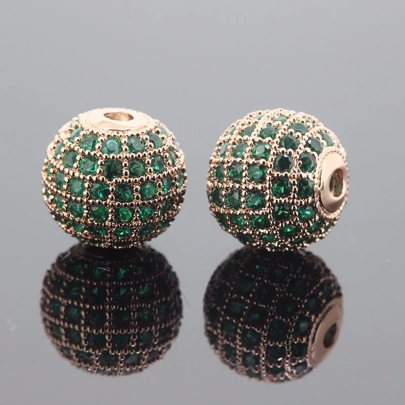 8mm Green Luster Cz Crystal Beads Jewellery Round 24k Cubic Zirconia ...