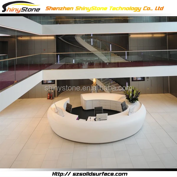 Custom Circular Shape Modern Commercial Lobby Solid Surface Oval ...