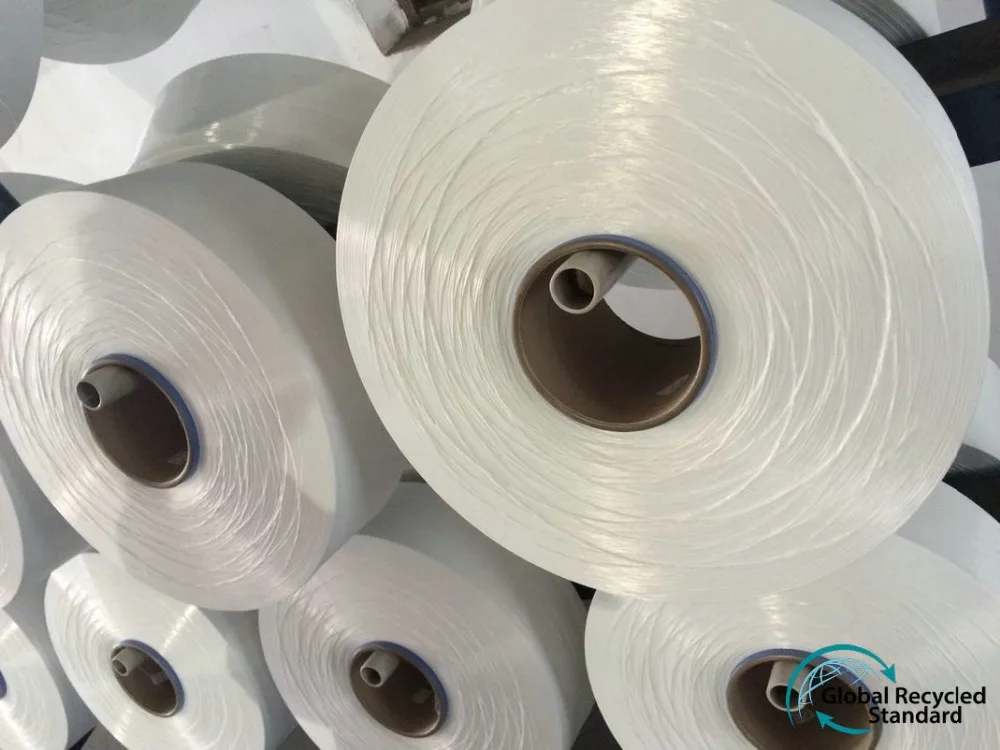 100% Recycled Polyester Fdy Yarn From Plastic Bottle With Grs Certification - Buy Recycled ...