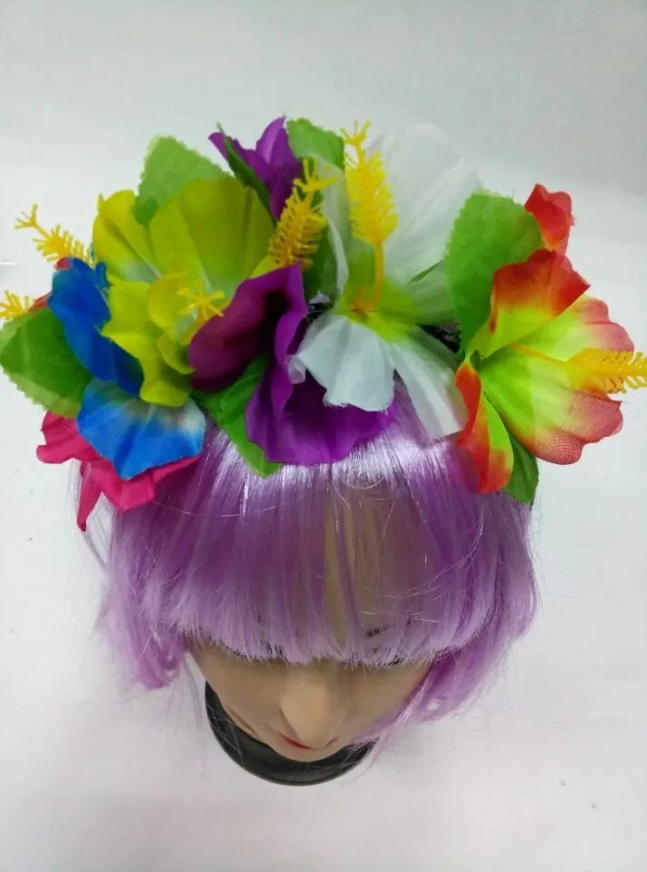 Hawaiian Summer Luau Party Flower Headband Beach Theme Party Supplies ...