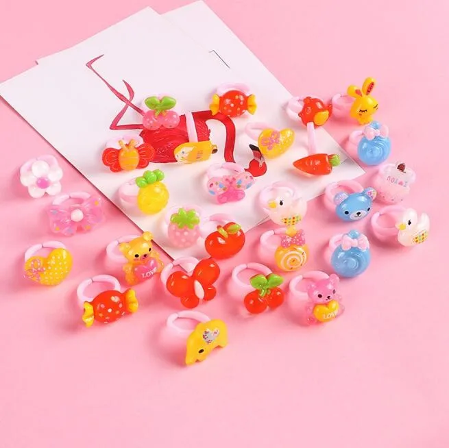 Little Girl Jewel Rings in Box Party Favor - Lovely Rings