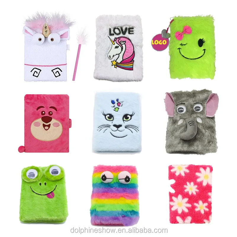China Manufacturer Fluffy Plush Cover Book Flowers School Notebook A5 ...