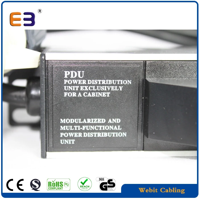 Rack PDU 8 Way IEC C13 PDU +16A Commando Industrial Plug 1U 19"