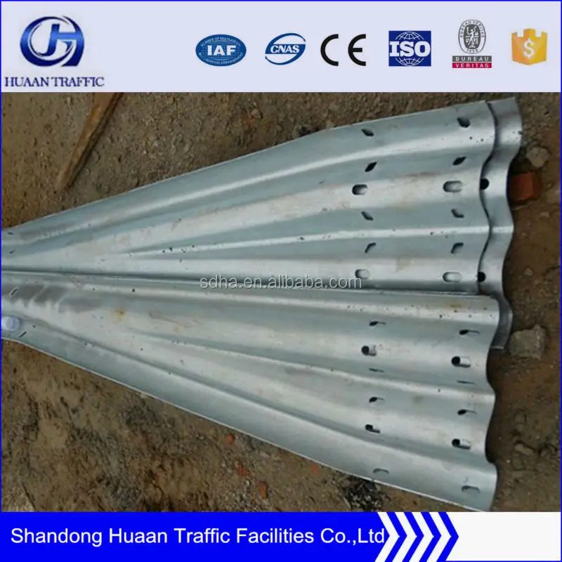 Protective Corrugated Galvanized Guard Rail W Beam Highway Crash ...
