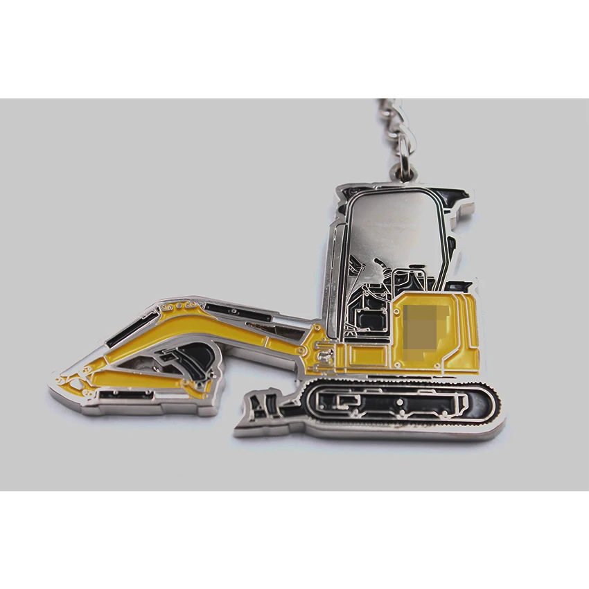 Construction Equipment Excavator Backhoe Shape Metal Keychain ...