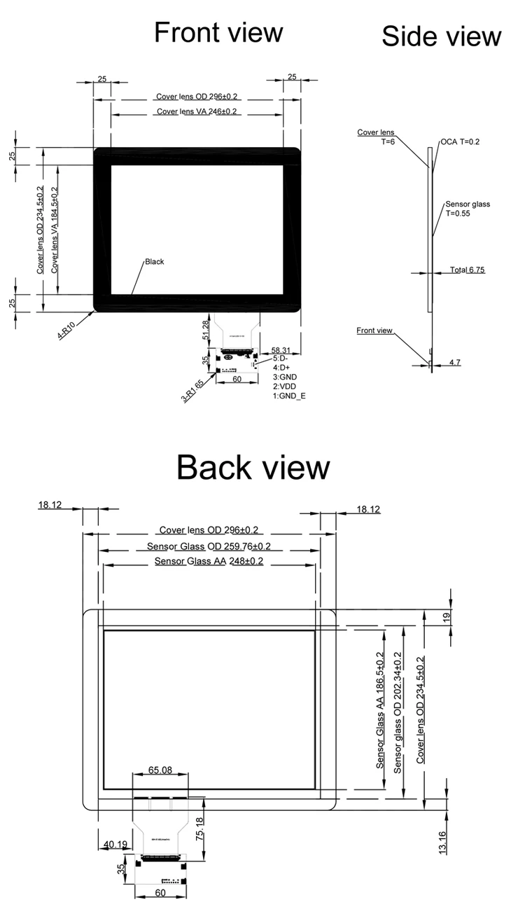 6 12 15 Inch Flexible Projected Capacitive Transparent Glass Touch Screen