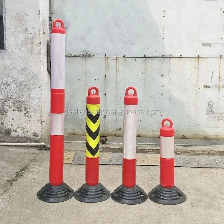 Rubber Base Pu Warning Plastic Safety Column With Reflective Film - Buy ...