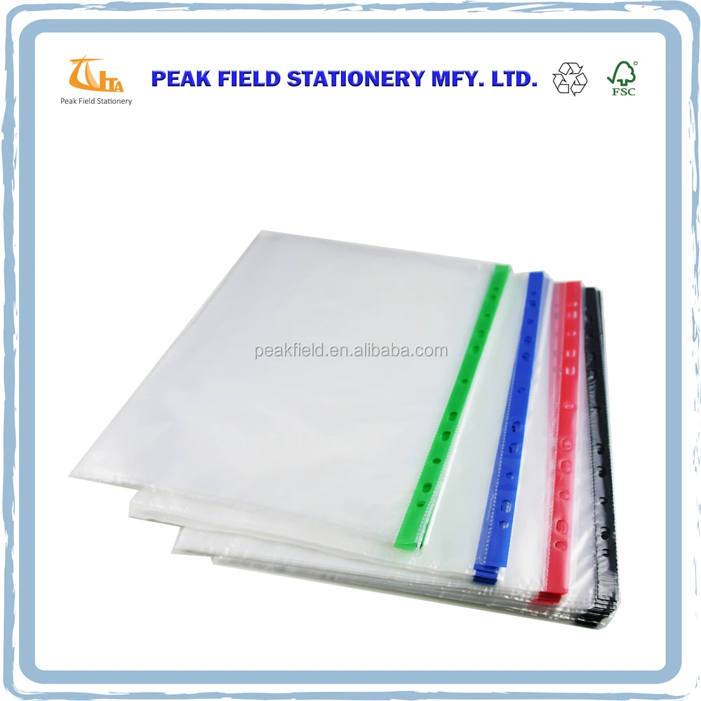 A4 Size 11 Holes Pp Clear Sheet Protector Color Sheet Protectors - Buy ...