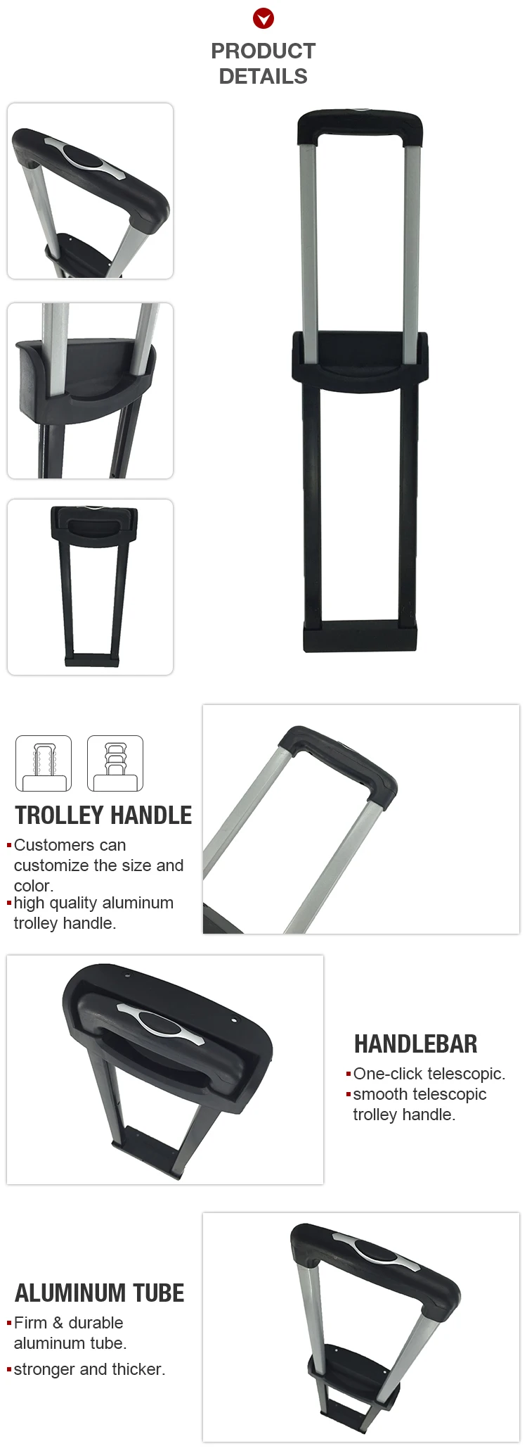 Folding/ Telescopic/detachable/ Trolley Luggage Extension Handle For ...