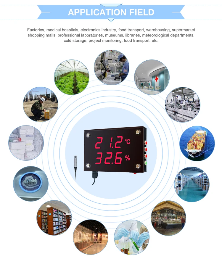 Large Wall Clock with Digital Temperature Led Display