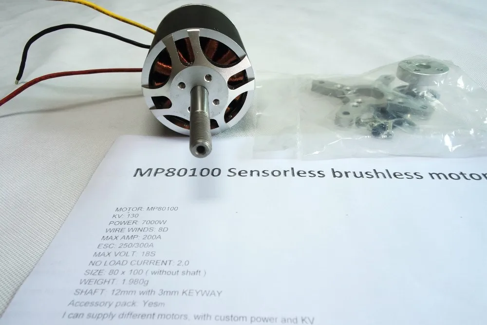Mps Sensored 80100 Kv130 Rc Outrunner Brushless Motor For E-bike - Buy ...