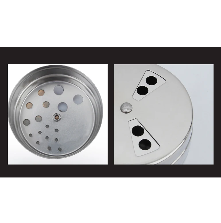 Rotating Cover Mini Stainless Steel Salt And Pepper Shaker Set For ...