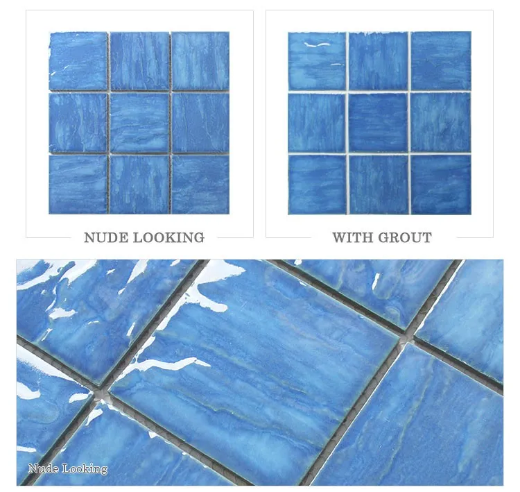 4''x4'' Wave Light Blue Porcelain Swimming Pool Tiles - Buy Swimming ...