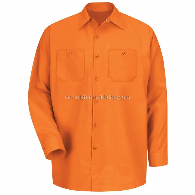 High Quality Factory Wholesale Customize Workmen Shirt Orange Long ...