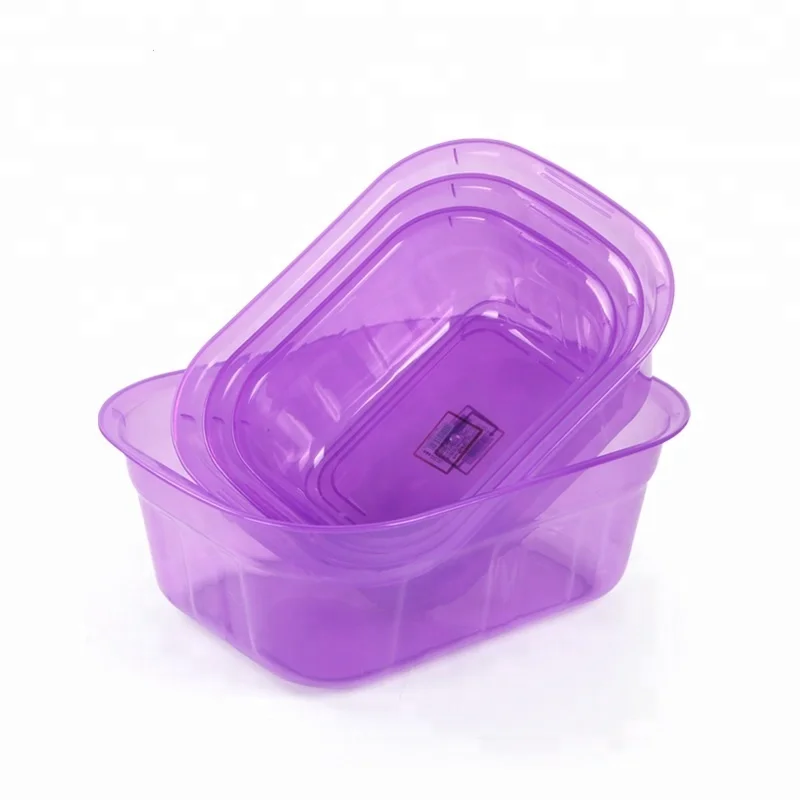 Bathroom &kitchen Colorful Transparent Salad Bowl Rectangular Plastic ...