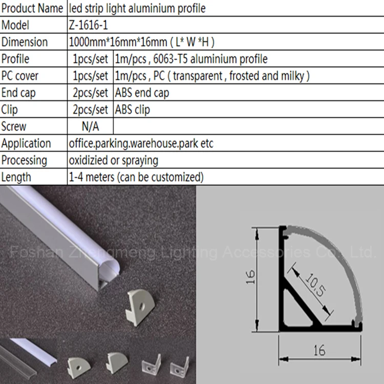Perfil De Aluminio Led Triangular De 45 Grados Con Tira Flexible Para ...