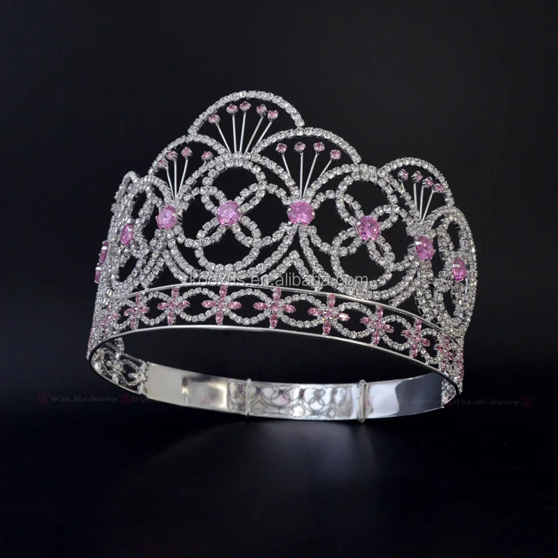 Rhinestone Pageant Crown With Pink Stone - Buy Pageant Crown,Rhinestone ...