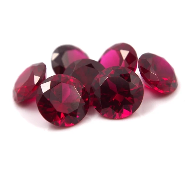 3.50mm Small Size Round Synthetic Ruby Machine Cut Artificial Ruby ...
