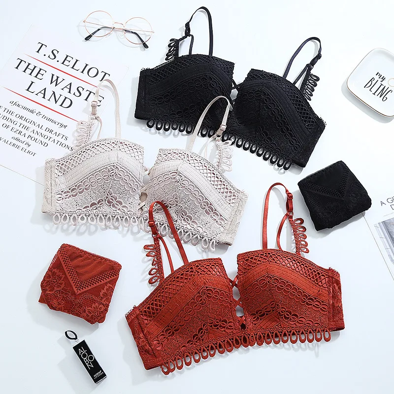 Japan And South Korea Sexy Water Soluble Flower Wireless Bras Underwear ...