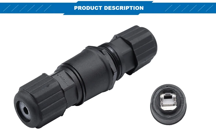Ethernet Lan Waterproof Connector Two-way Dual Rj45 Cat5e Outdoor ...