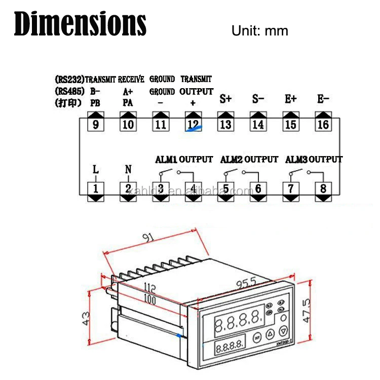XMT808-I 模拟数字信号输出 LED 称重专用智能显示控制器| Alibaba.com
