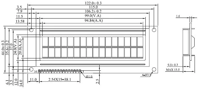 16x2 1602 Big Size Character Cheap Lcd Module With Yellow-green ...