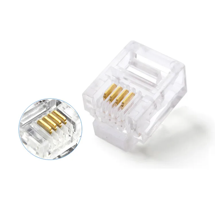 For Telephone Cable Cat3 Connector Male Modular Plug 6p4c Rj11 - Buy ...