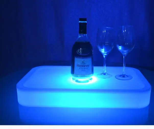 Led Lighted Bar Tray Waterproof Serving Tray 16 Color Changes With ...