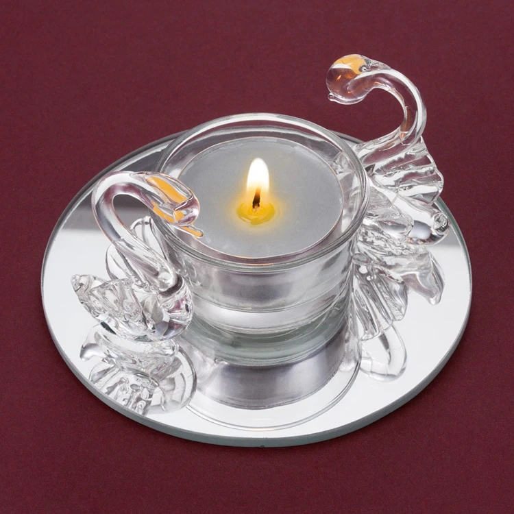 Swan Glass Tealight Holder For Home Decoration - Buy Glass Tealight ...