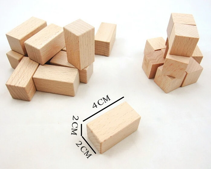 Smooth Sanded Wooden Blocks Rectangle Stacking Building Toy,Preschool ...