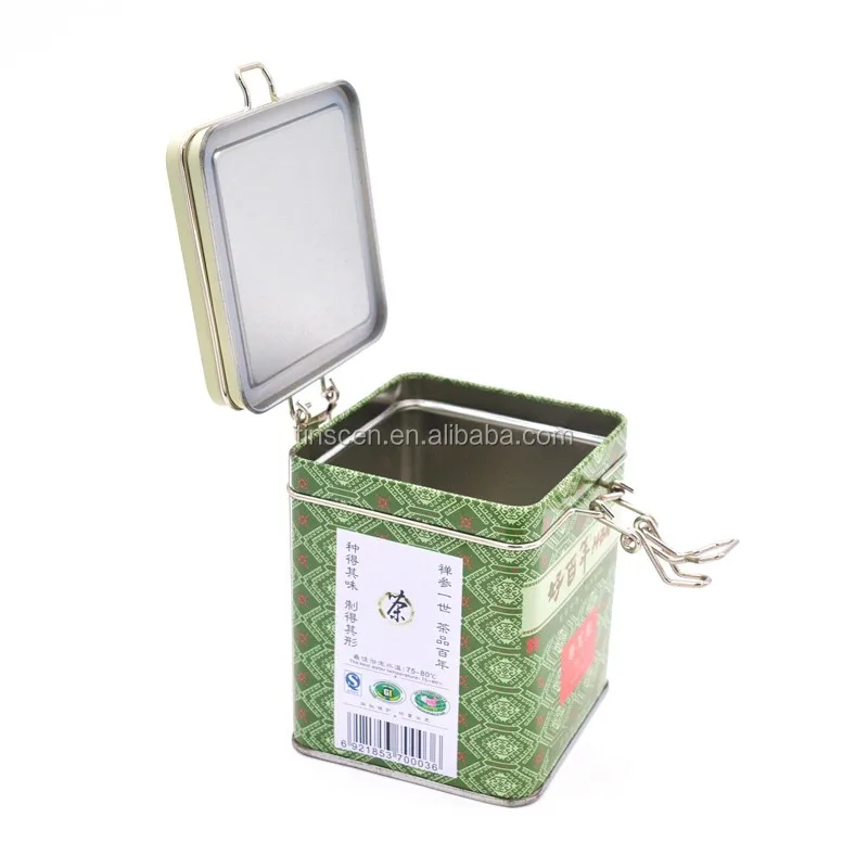Custom Square Airtight Metal Tea Tin Box With Metal Clasp - Buy Square ...