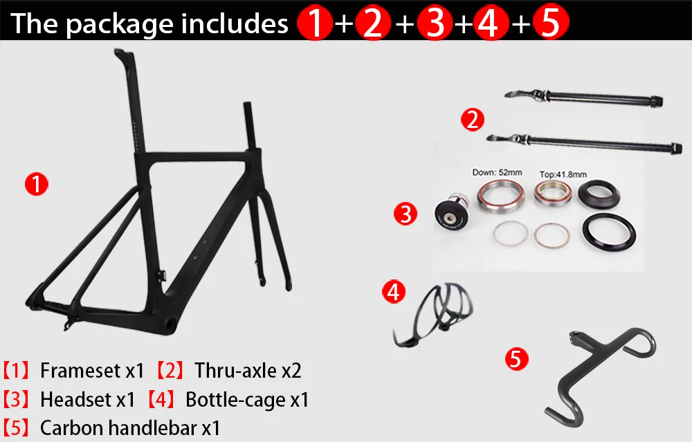2019 Full Hidden Cables & Ultra-light Carbon Road Bike Frame With ...