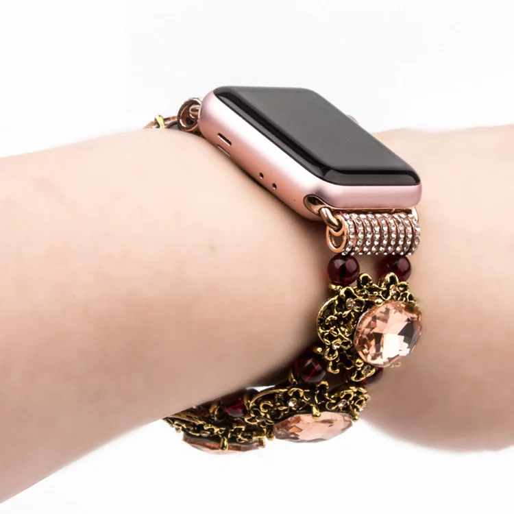 Elastic Stretch Ruby And Sapphire 38mm/42mm Jewelry Watch Band With ...