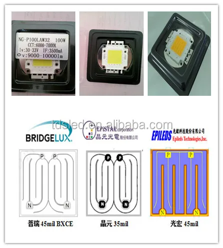 Epileds 510nm - 525nm - 530nm Green 50W 100W Cob Led Chip 3 Years ...
