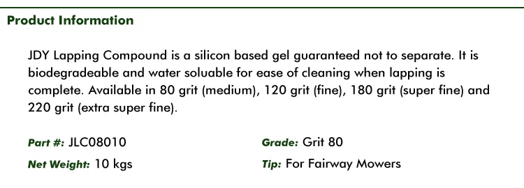 Grit 80 Lapping Compound for Bedknife and Reel Grind