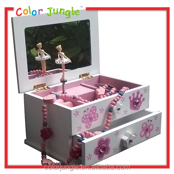 Ballerina Music Box With Glitter Printing High Quality Wooden Musical ...