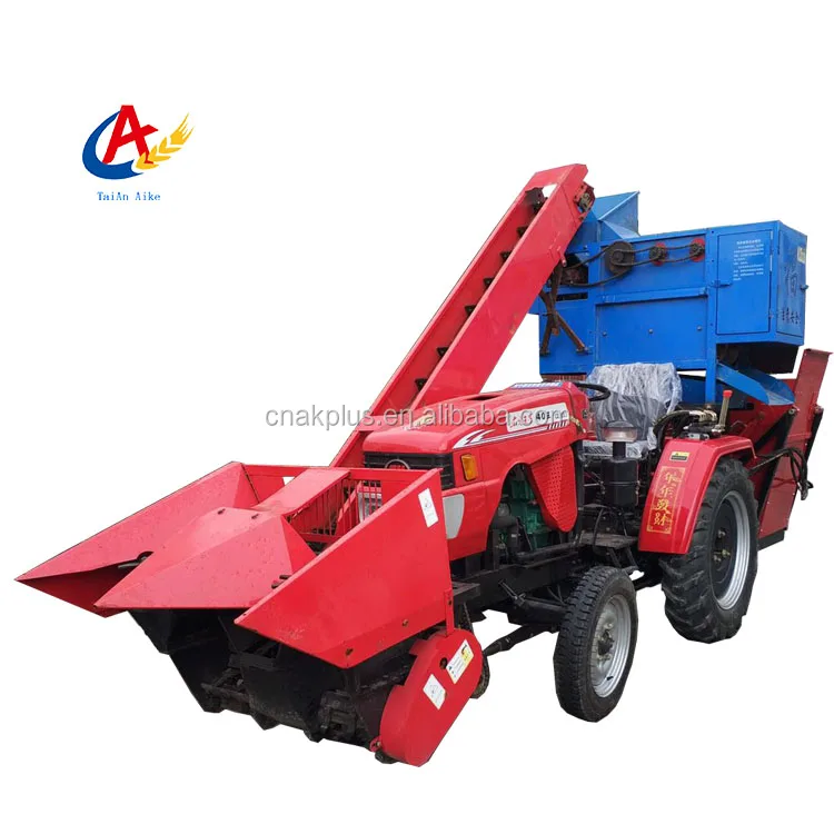 Combine Corn Harvester Maize Harvester Are Mounted By Tractor Corn ...